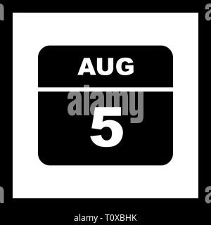 August 5th Date on a Single Day Calendar Stock Photo - Alamy