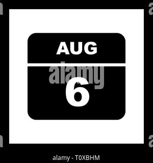 August 6th Date on a Single Day Calendar Stock Photo - Alamy