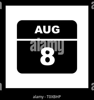 August 8th Date on a Single Day Calendar Stock Photo - Alamy
