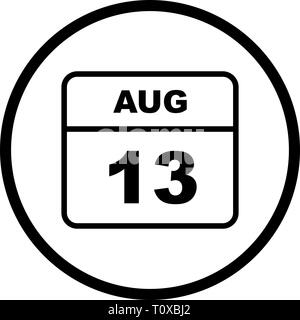 August 13th Date on a Single Day Calendar Stock Photo - Alamy