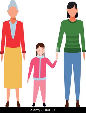 grandmother with december clothes vector illustration design Stock ...