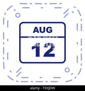 August 12th Date on a Single Day Calendar Stock Photo - Alamy