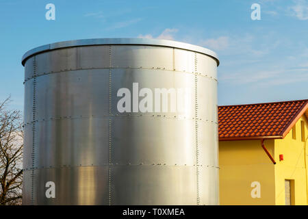 large water tank installed on top of the building, roof water tanks of ...