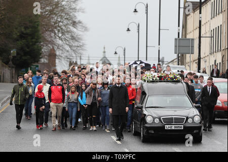 The funeral cortege arriving at St Patrick's Church of Ireland in Slane ...