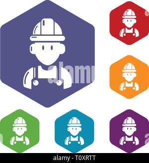 Builder icons vector hexahedron Stock Vector Image & Art - Alamy