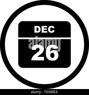 December 26th Date on a Single Day Calendar Stock Photo - Alamy