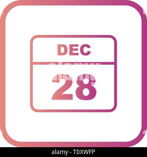 December 28th Date on a Single Day Calendar Stock Photo - Alamy