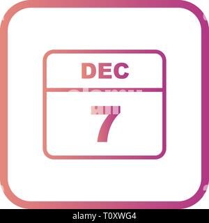 December 7th Date on a Single Day Calendar Stock Photo - Alamy