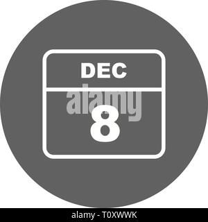 December 8th Date on a Single Day Calendar Stock Photo - Alamy