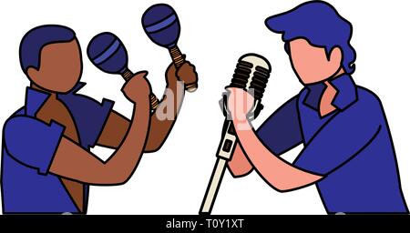 singer and musician couple characters vector illustration design Stock ...