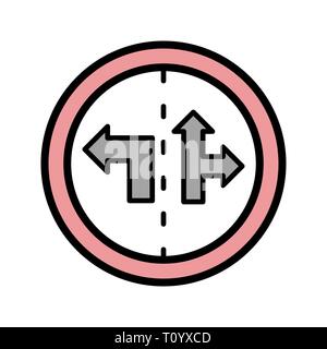 Illustration Lane control sign Icon Stock Photo - Alamy