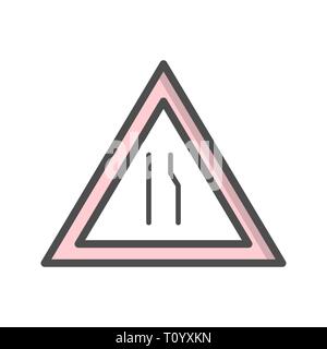 Illustration Dual Carriageway ahead Icon Stock Photo - Alamy