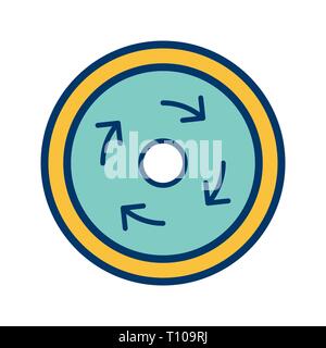 Illustration Compulsory roundabout Icon Stock Photo - Alamy
