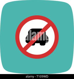 Illustration No entry for motor vehicle Icon Stock Photo - Alamy