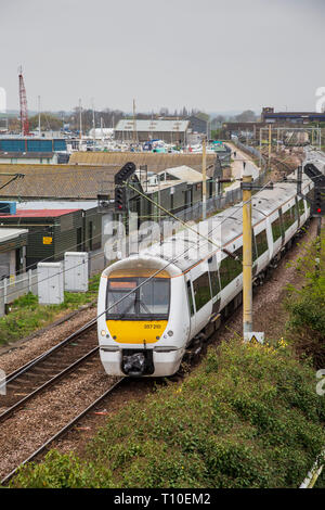 A C2C Commuter Train Passing Through Old Leigh En-route to Shoeburyness ...