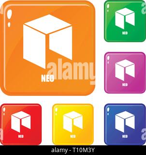 Neo icons set 9 color collection Stock Vector Image & Art - Alamy