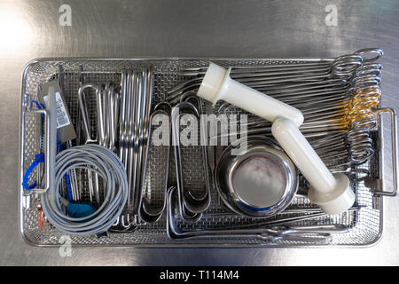 Nurse cleaning surgical instruments Stock Photo: 27234669 - Alamy