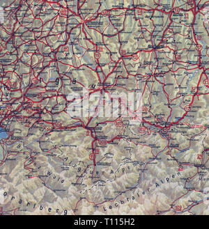 cartography, maps, Allgaeu, road map number 3, Bavarian Highlands ...