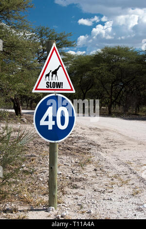 Giraffe crossing warning sign, Namibia Stock Photo - Alamy