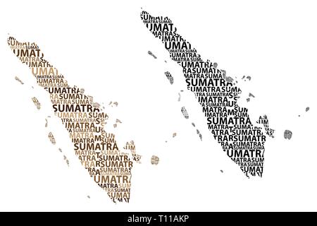 Sketch Sumatra letter text map, Sumatra (Republic of Indonesia, Greater ...
