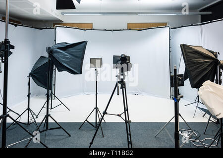 inside a film and tv media studies classroom with a studio, cameras ...