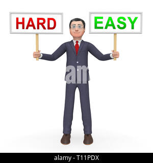 Easy Vs Hard Signs Portray Choice Of Simple Or Difficult Way. Guide To ...