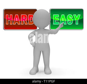Easy Vs Hard Signs Portray Choice Of Simple Or Difficult Way. Guide To ...