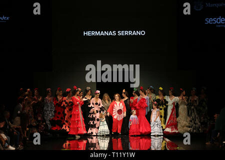 Hermanas Serrano designers and models on the catwalk Stock Photo - Alamy