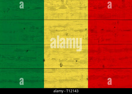 Mali flag painted on old wood plank. Patriotic background. National ...