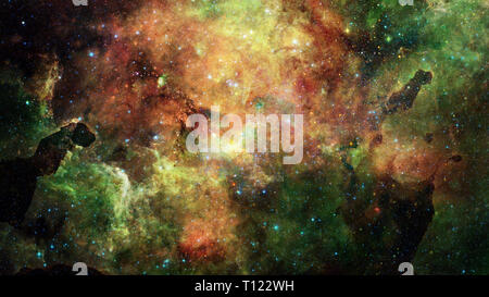 Blue space nebula. Elements of this image were furnished by NASA. High ...