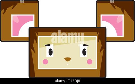 Cute Cartoon Block Bear Character Stock Vector Image & Art - Alamy
