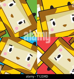 Cute Cartoon Block Giraffe Character Stock Vector Image & Art - Alamy