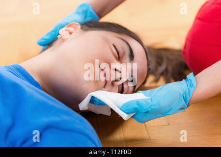 First Aid Training. Food Poisoning. First aid course Stock Photo - Alamy