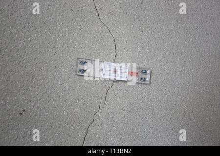 General view of a machine for structural building subsidence monitoring ...