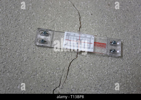 General view of a machine for structural building subsidence monitoring ...