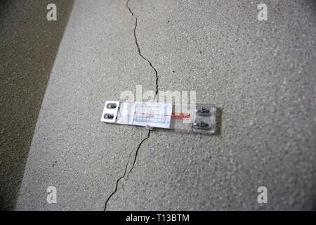 General view of a machine for structural building subsidence monitoring ...