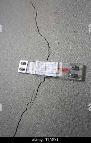 General view of a machine for structural building subsidence monitoring ...