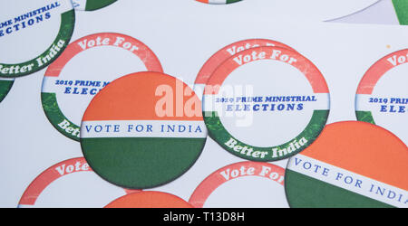 Concept of Indian election, stickers showing vote for better India ...