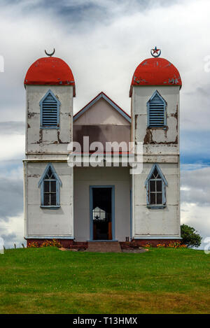 The unique Maori, wooden Ratana church at Raetihi, in the North Island ...