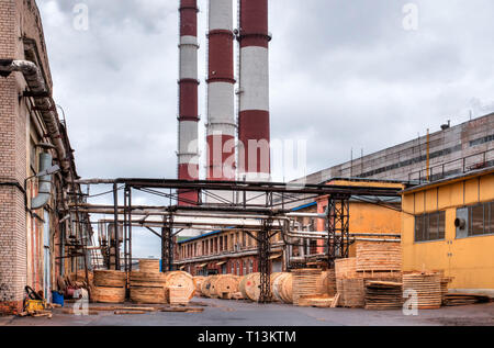 Facade of a small old factory in Manchester. UK, Great Britain Stock ...