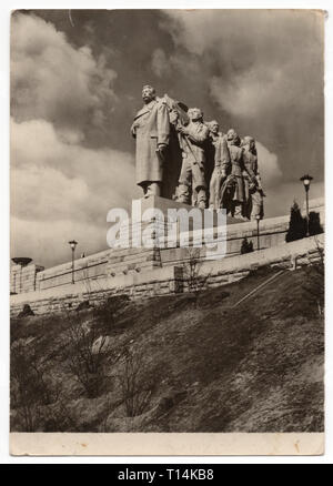 Stalin's Monument in Prague, Czechoslovakia, depicted in the ...