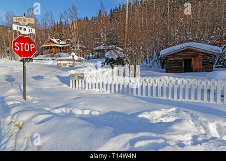Robert Service Cabin in historic Dawson City in the Yukon Territory of ...