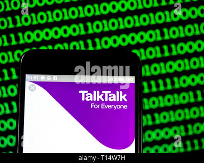 In this photo illustration a TalkTalk Telecom Group plc (or TalkTalk ...