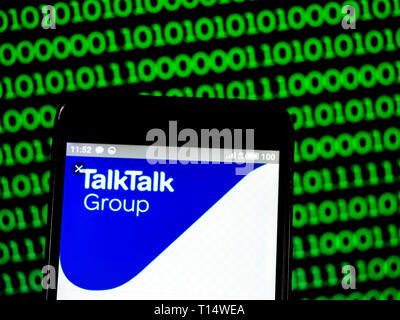 In this photo illustration a TalkTalk Telecom Group plc (or TalkTalk ...