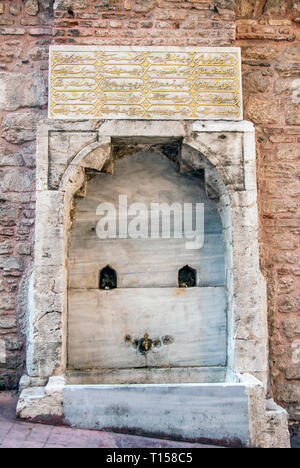 Istanbul, Turkey, 8 June 2018: Matbah Emini Hasan Aga Fountain at Pera ...
