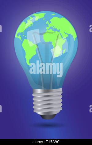 earth hour bulb light ecology clock map stars Stock Vector Image & Art ...