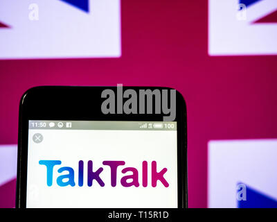 In this photo illustration a TalkTalk Telecom Group plc (or TalkTalk ...