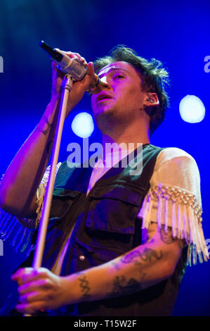 Glasgow, UK. 23 March 2019. Pictured: Ryan Hennessy - Guitar & Vocals ...