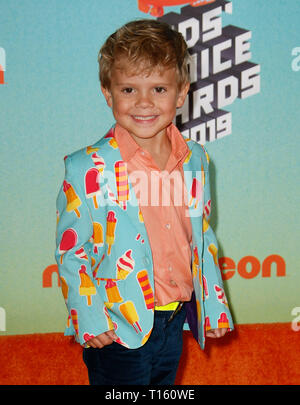 Tydus Talbott at Nickelodeon's 2019 Kids' Choice Awards held at Galen ...