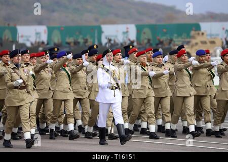 Soldiers march in a parade commemorating the fourth anniversary of the ...